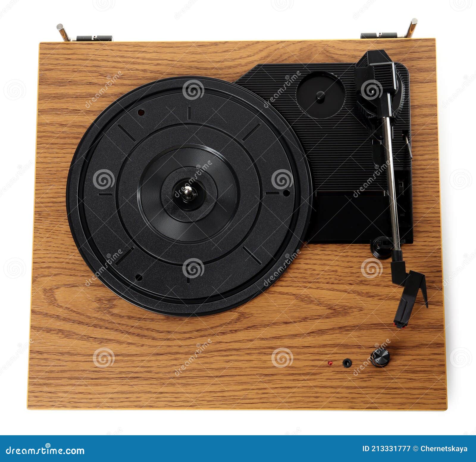 Modern Vinyl Record Turntable Isolated on White, Top View Stock Image ...