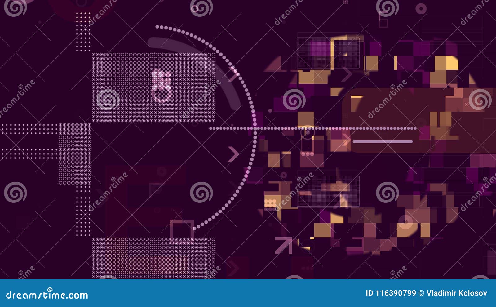 Modern Violet and Golden Techno Backdrop Stock Illustration ...