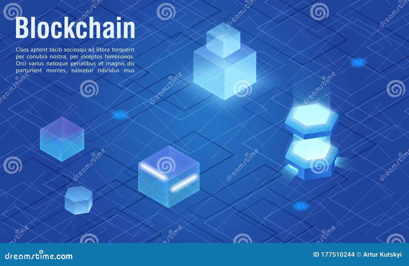 Modern Virtual Digital Technology Blockchain Abstract Isometric Vector ...