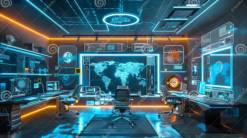 Modern Virtual Reality Design Studio Environment Stock Illustration ...