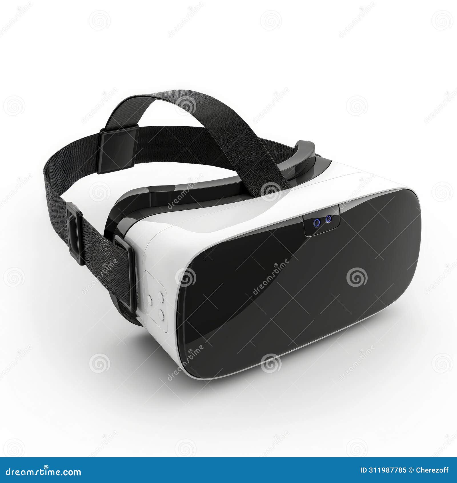 Modern Virtual Reality Headset on White Background Stock Image - Image ...
