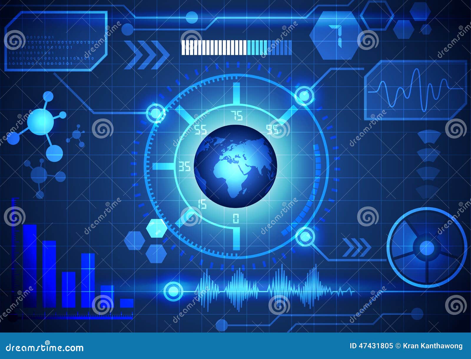 Modern Virtual Technology Background Interface, Vector Stock Vector ...
