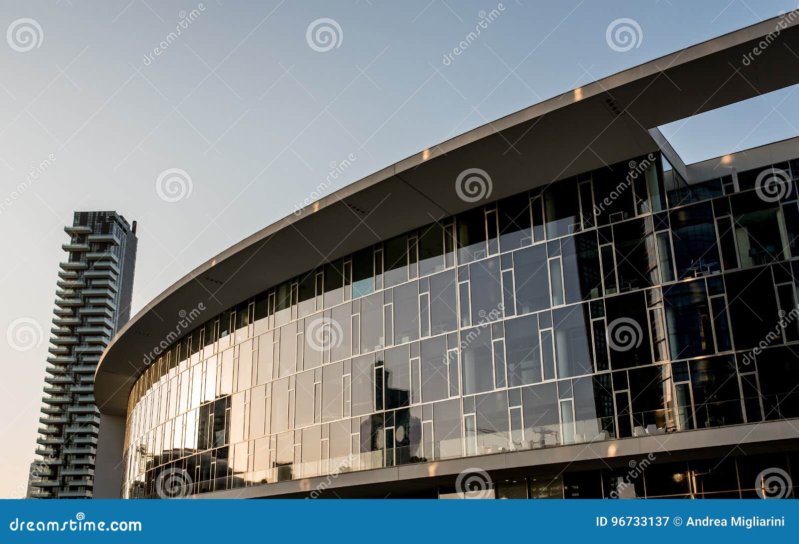Modern and Visionary Business Building with a Mirror Facade Stock Image ...
