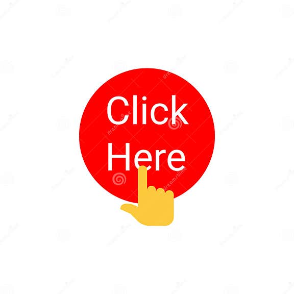 A Modern and Visually Appealing Click Here Button Design Stock Vector ...