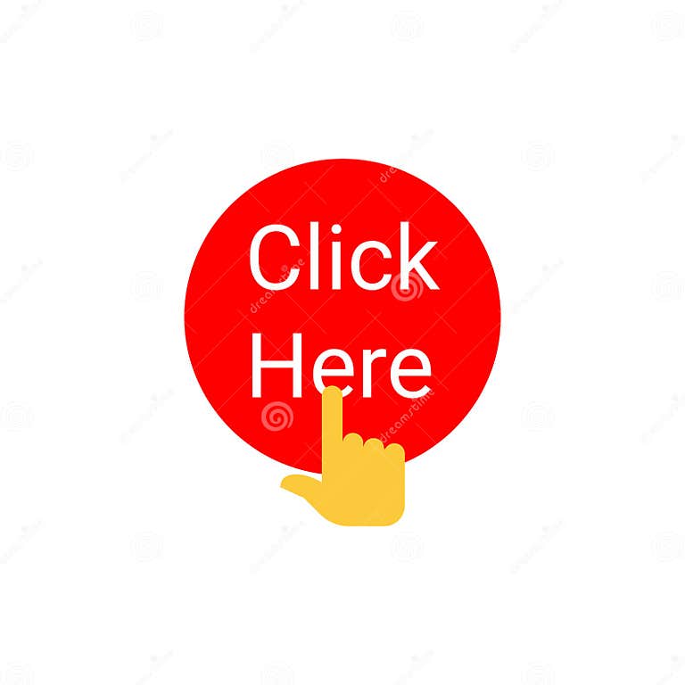 A Modern and Visually Appealing Click Here Button Design Stock Vector ...