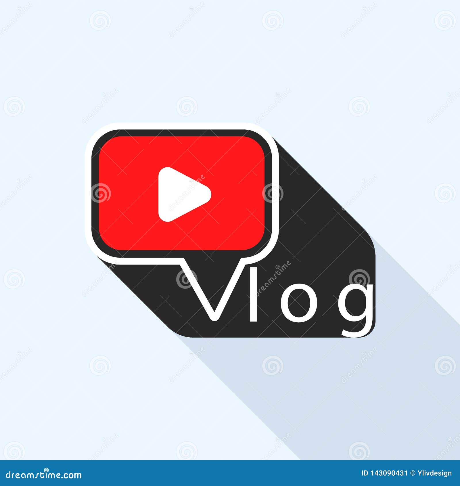 Modern Vlog Logo, Flat Style Stock Vector - Illustration of blog, arrow ...