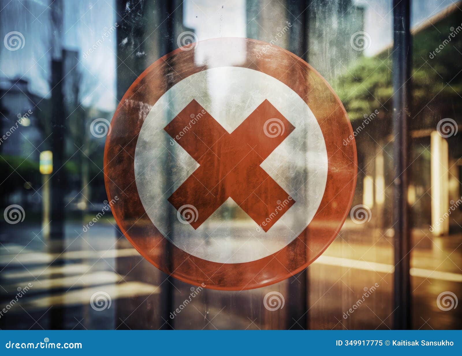 Modern Voting System Visual a Double Exposure of Red Cross and No Entry ...