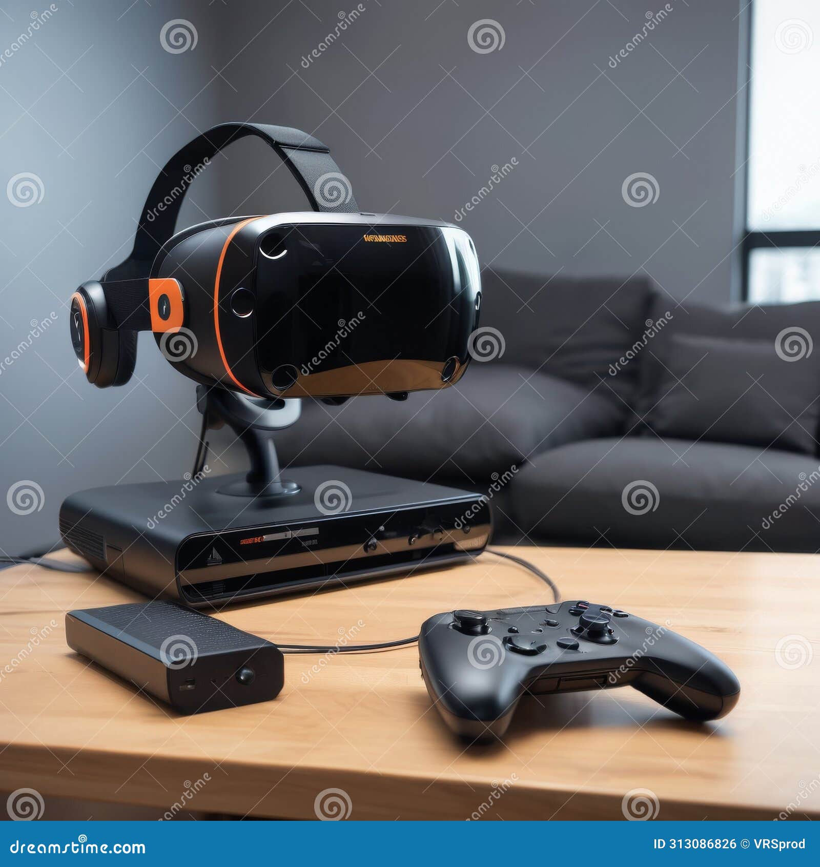 Modern VR Gaming Setup stock photo. Image of sleek, home - 313086826