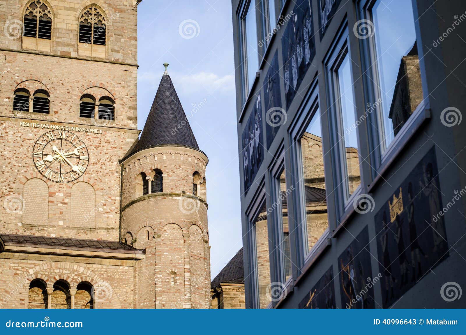 Modern Vs Old Architecture, Cathedral of Trier Stock Image - Image of ...