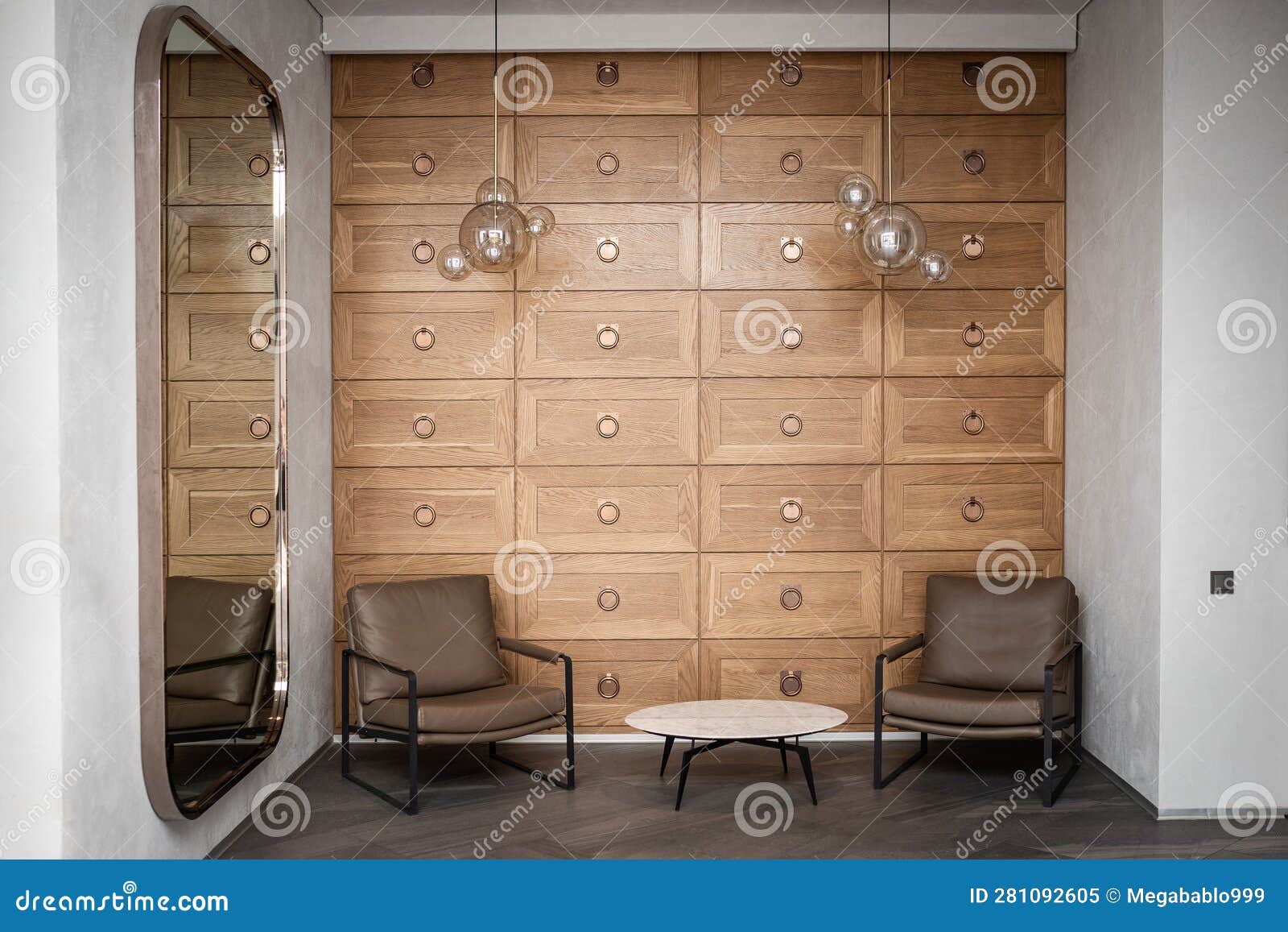 Modern Waiting Area Interior in a Mini Hotel with a Coffee Table and ...