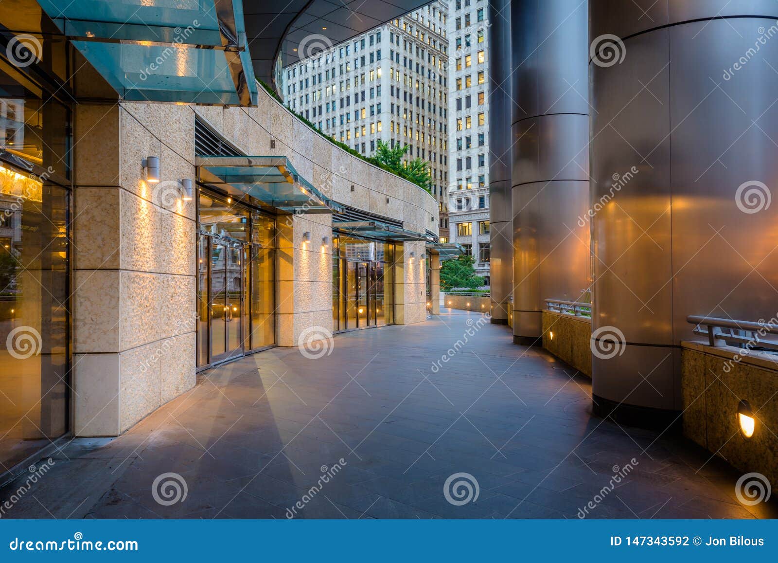A Modern Walkway in Chicago, Illinois Editorial Photography - Image of ...