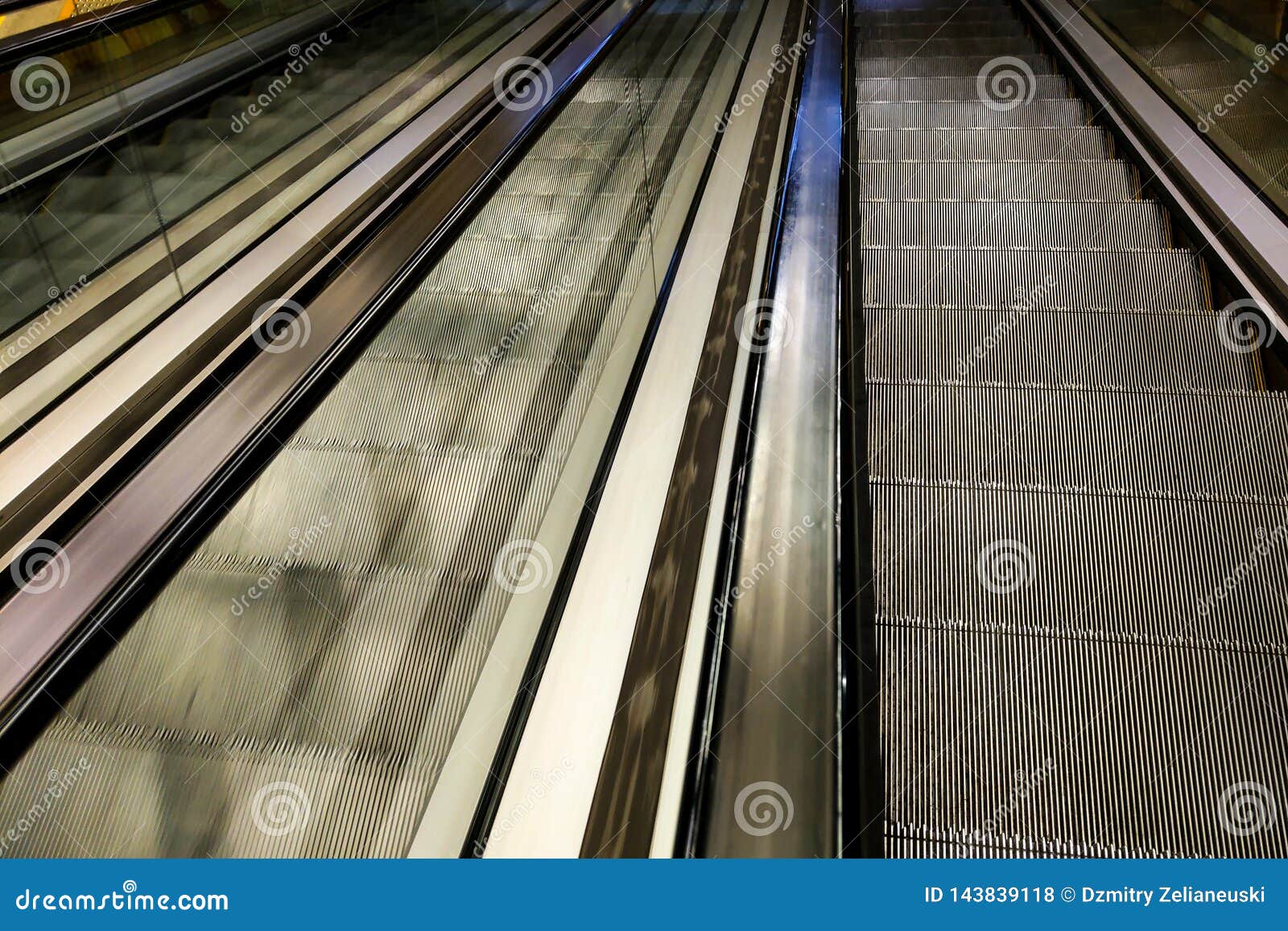Modern Walkway of Escalator Move Forward and Escalator Move Backward ...
