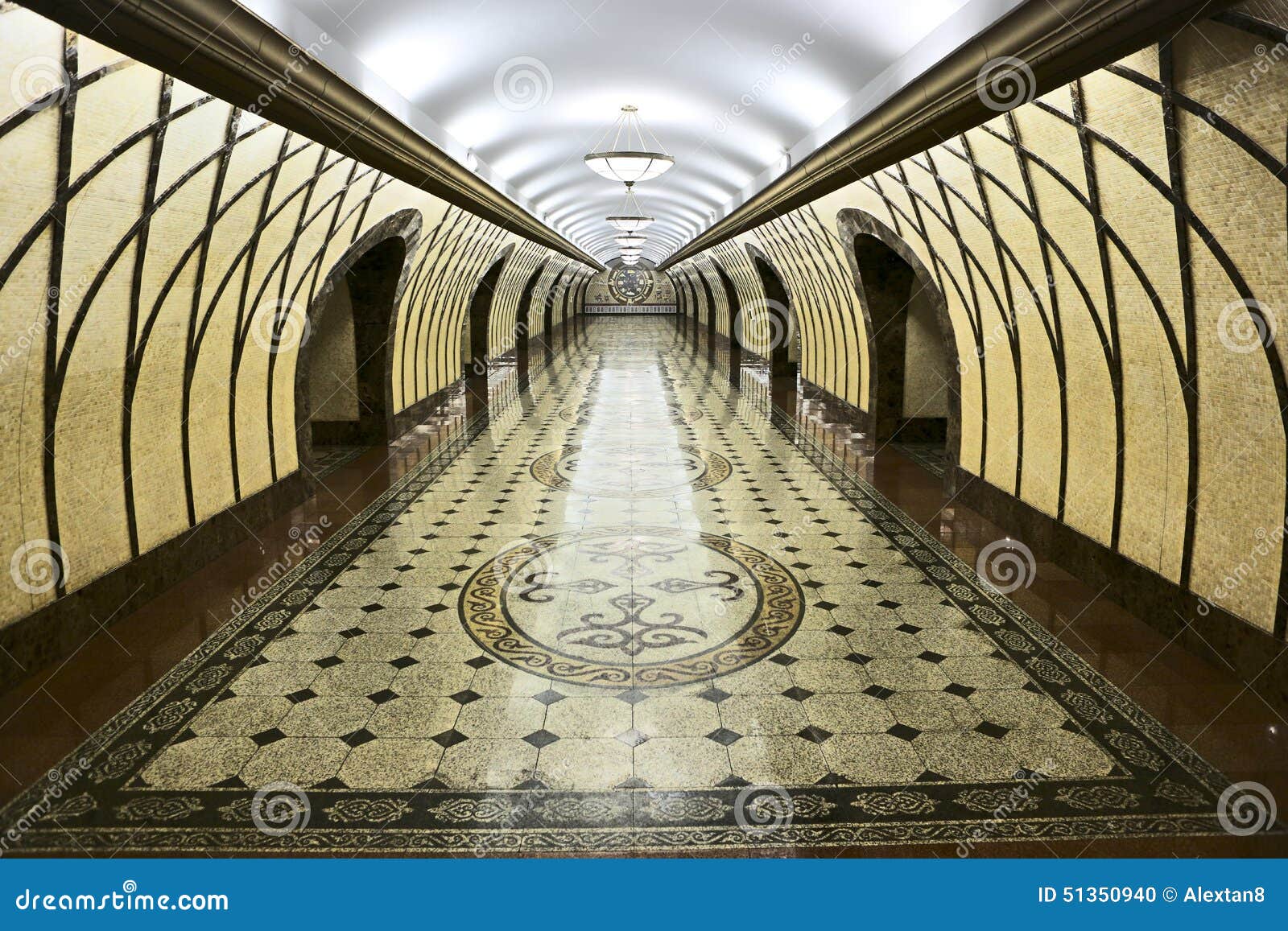 Modern Walkway Interior Subway in Almaty Stock Photo - Image of move ...