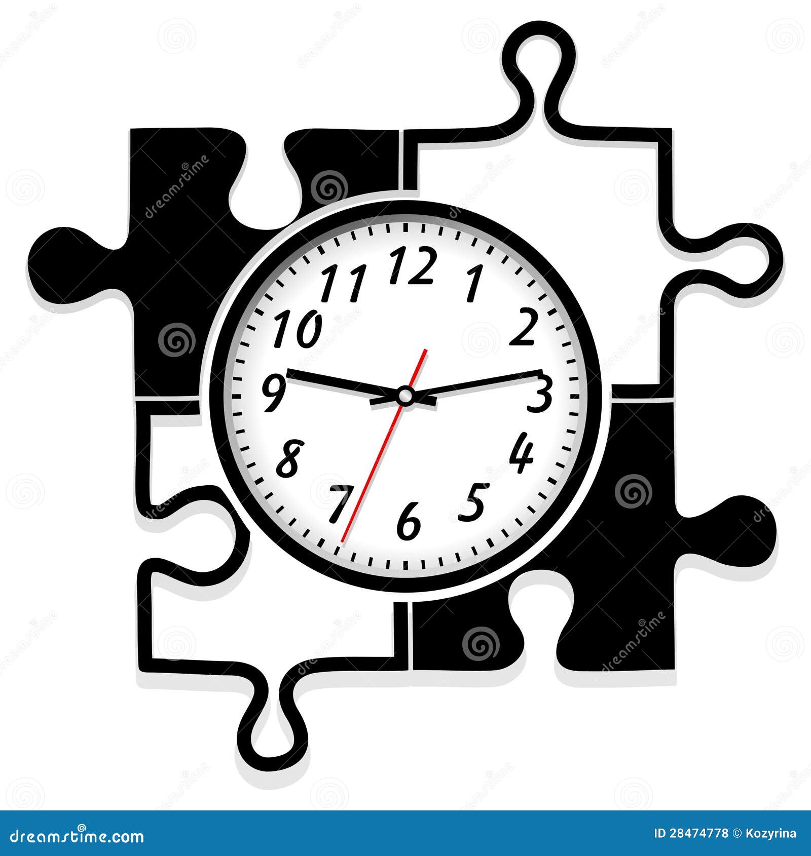 Modern wall clock stock vector. Illustration of minute - 28474778