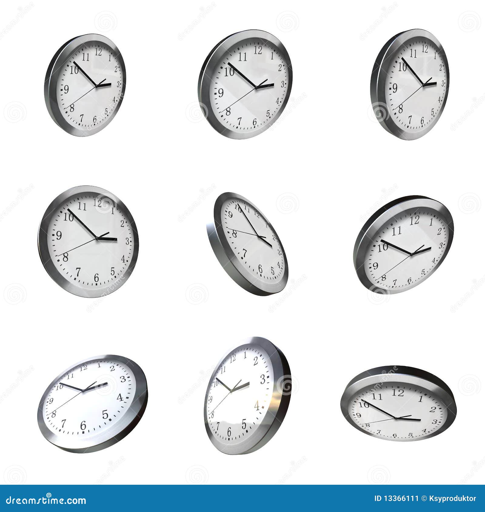 Modern Wall Clock 3d Rotation Stock Illustration - Illustration of ...