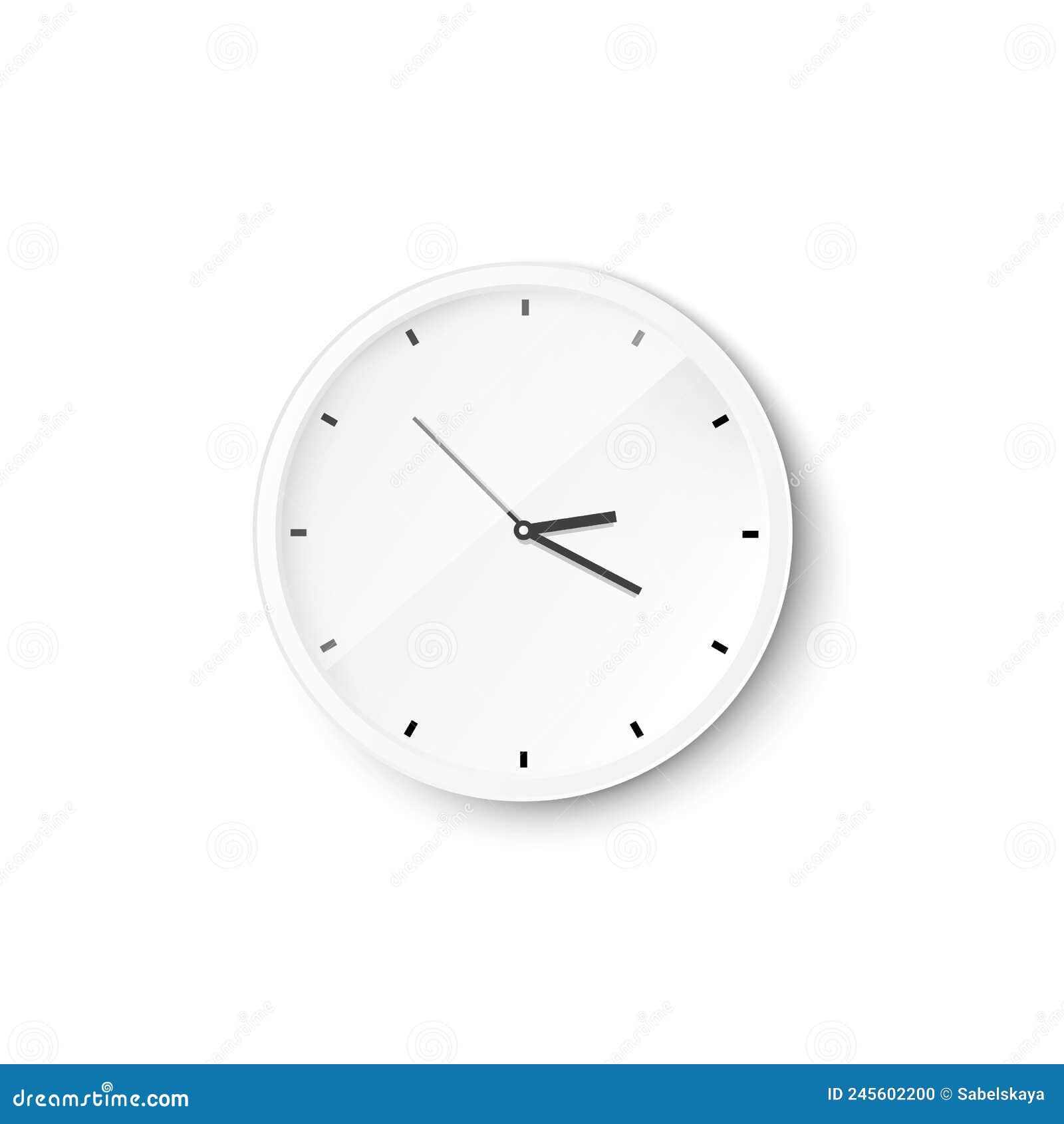 Modern Wall Clock Dial Realistic Mockup Vector Illustration Isolated on ...