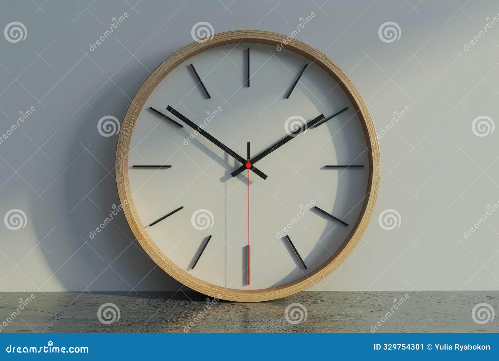 Modern Wall Clock Telling Time with Minimalist Design on White Wall ...