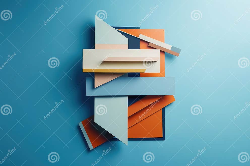 A Modern Wall Hanging Featuring Overlapping Geometric Shapes, Isolated ...