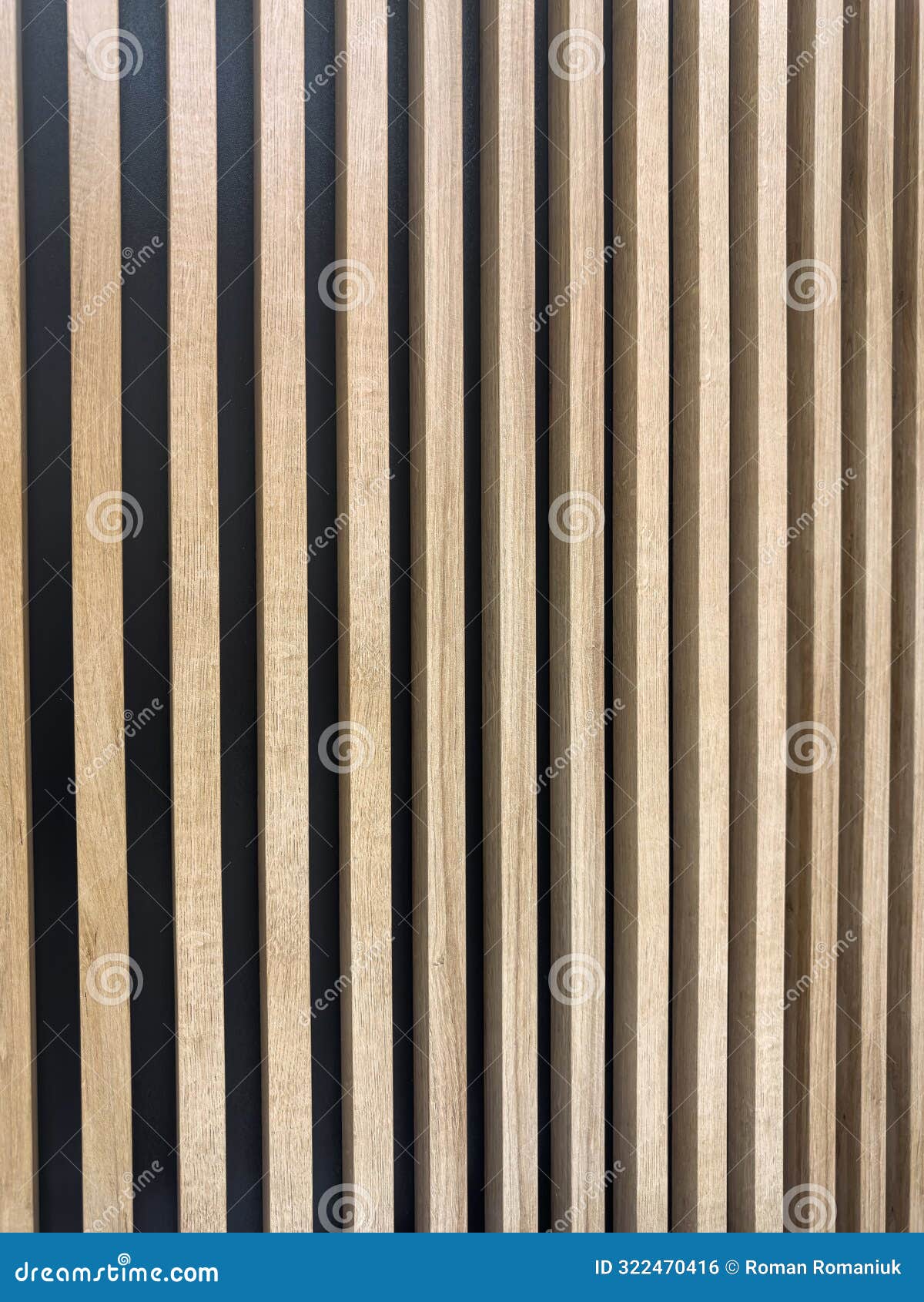 Modern Wall Paneling with Vertical Wooden Lath Stripes on Home ...