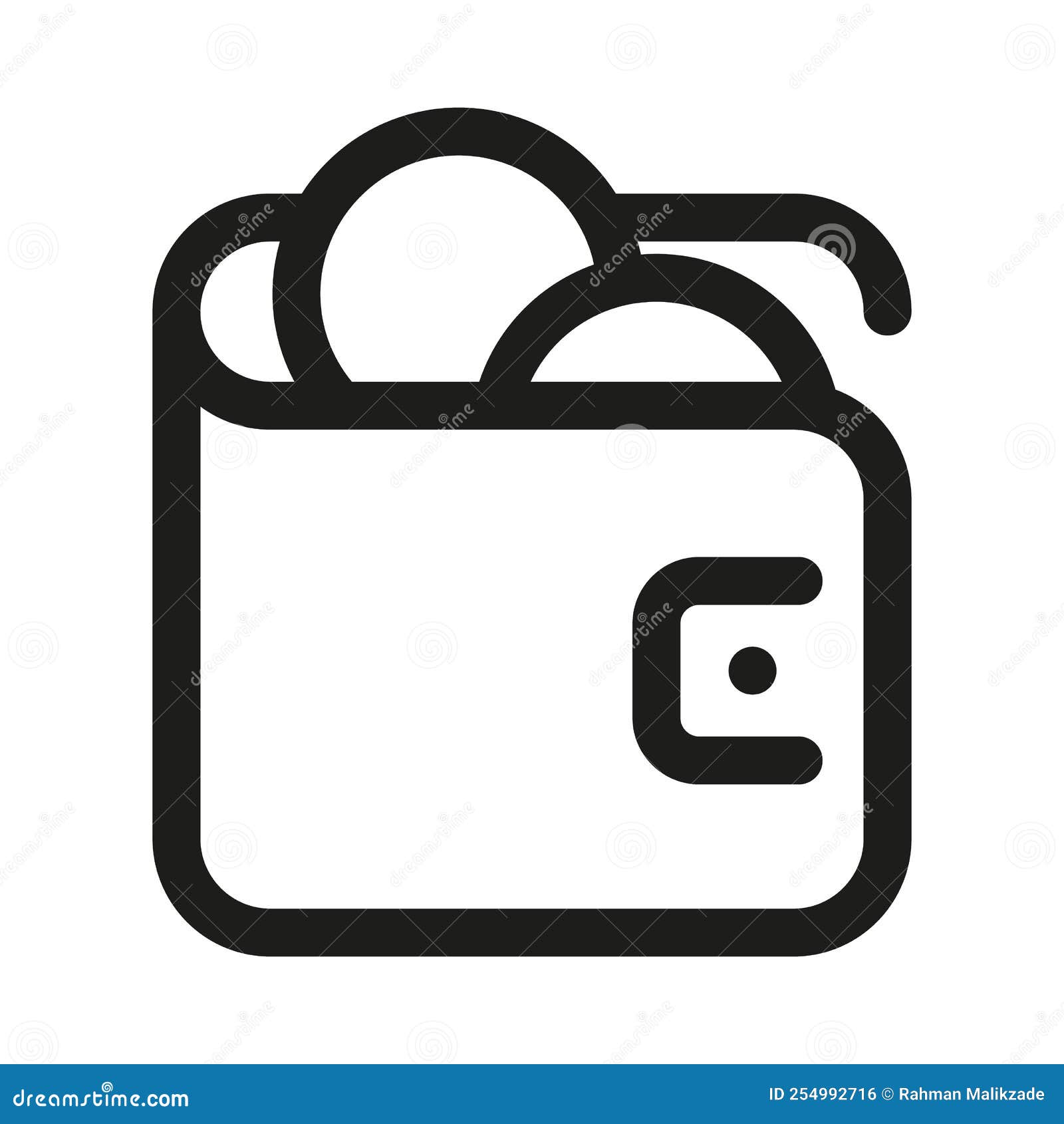 Modern Wallet Line Icon. Digital Wallet Outline Vector Illustration ...
