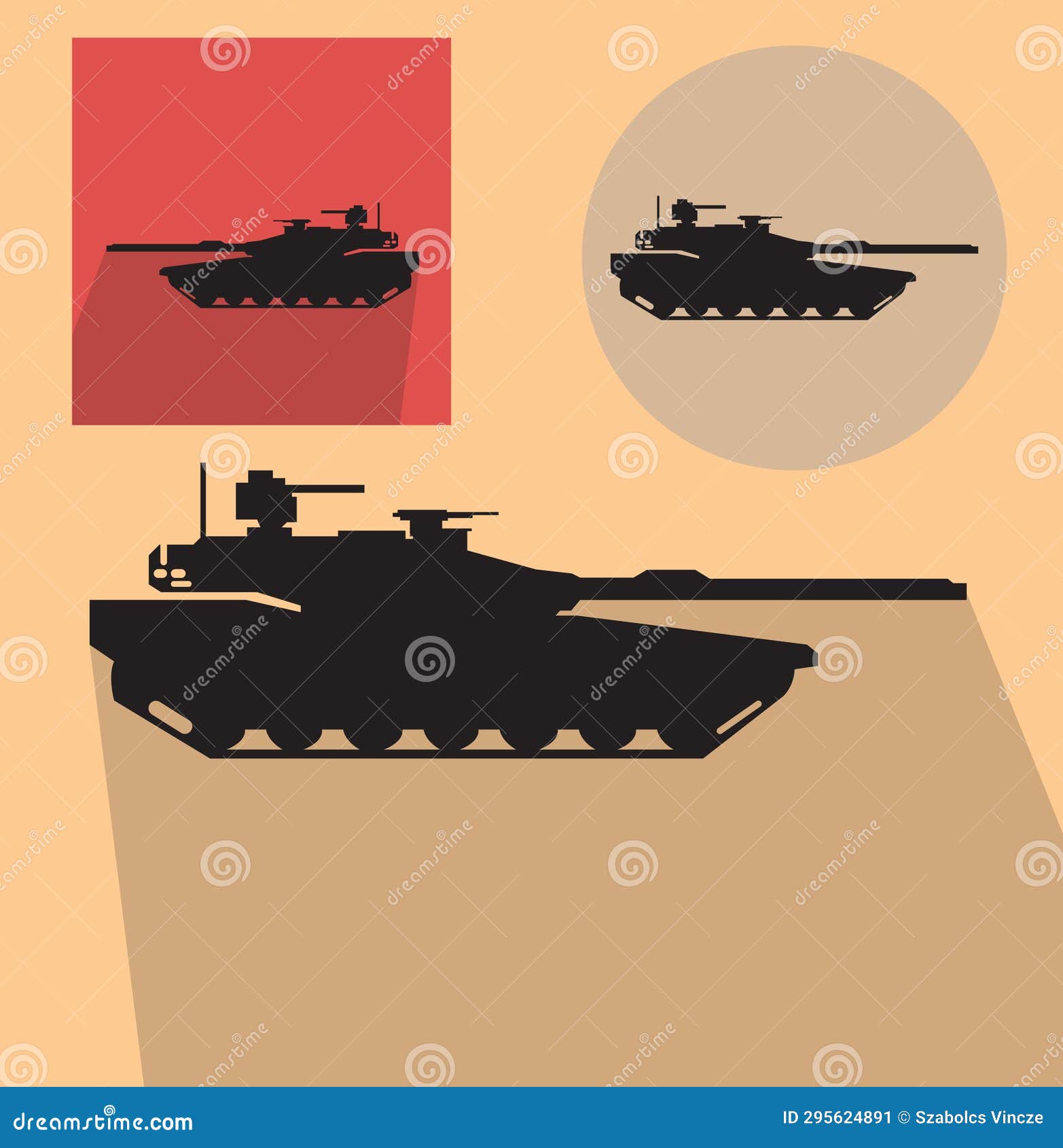 Modern War Military Tank Icon Stock Vector - Illustration of army ...
