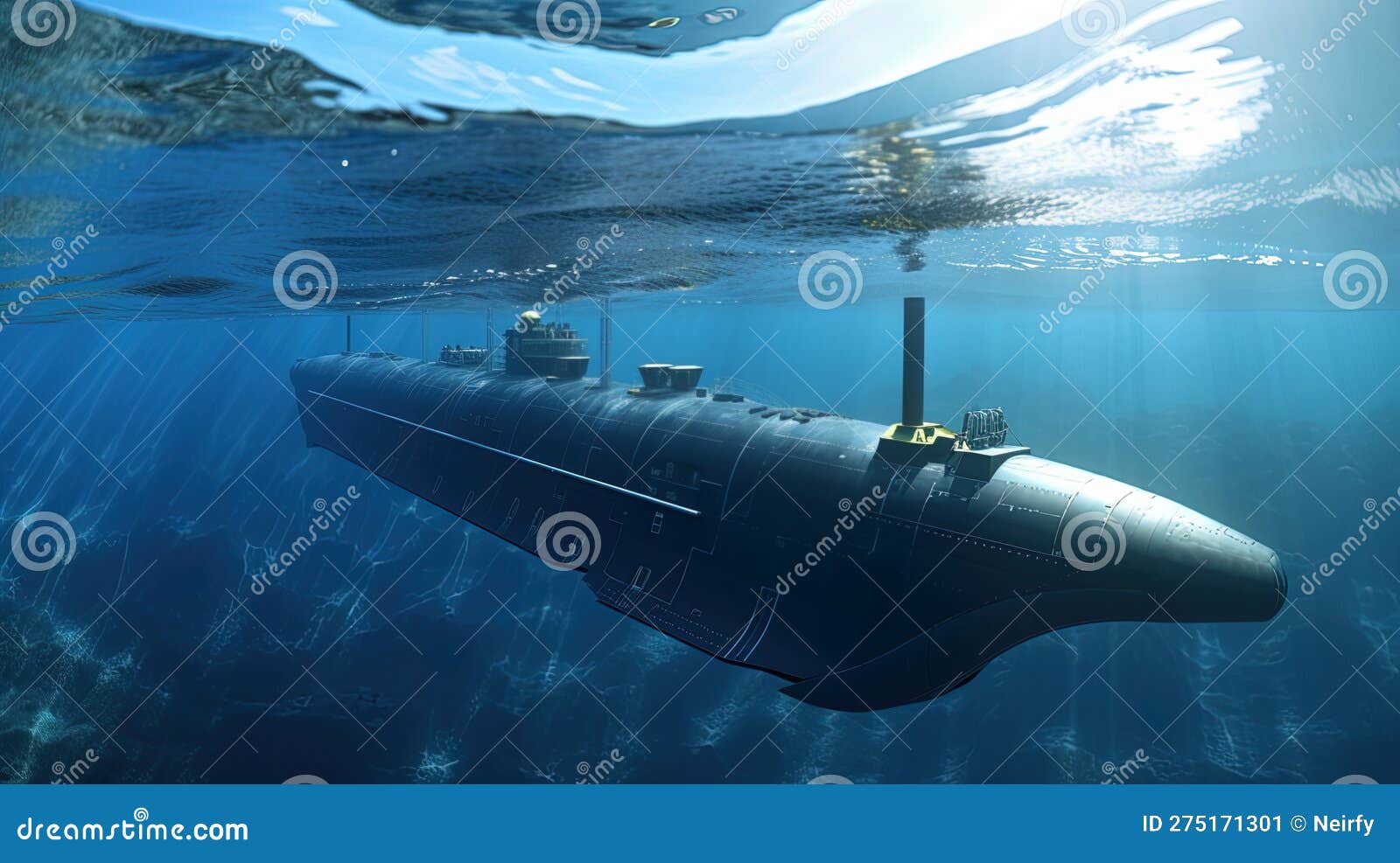 Modern war submarine stock illustration. Illustration of military ...
