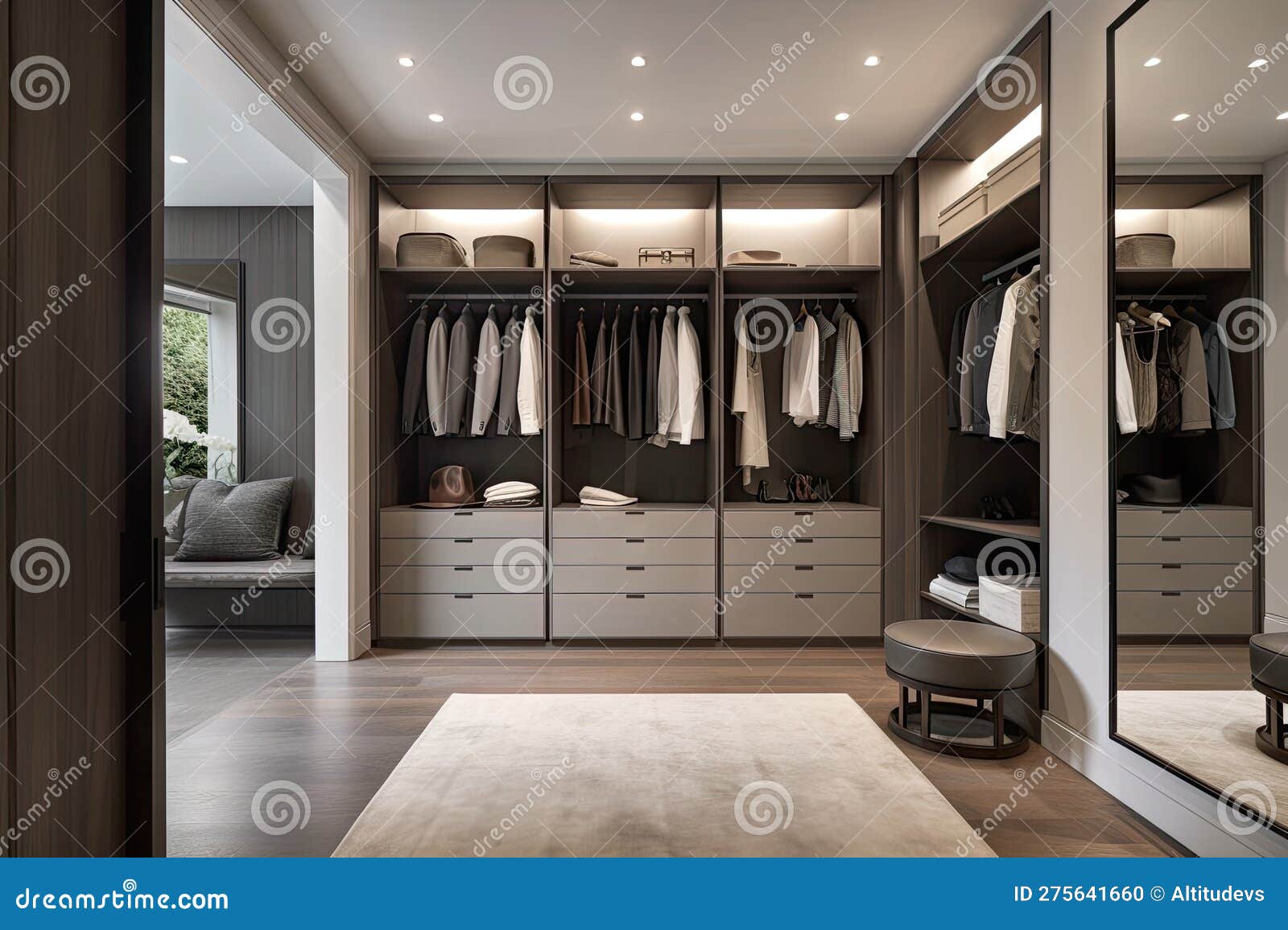 Modern Wardrobe with Sleek Lines and Spacious Drawers Stock ...