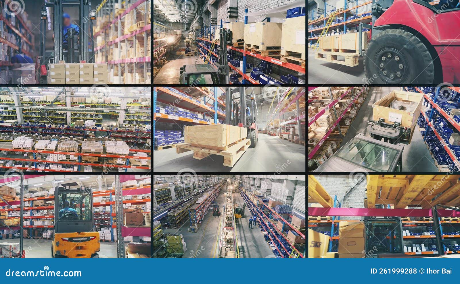 Modern Warehouse Collage. Warehouse at the Factory Multiscreen Video ...