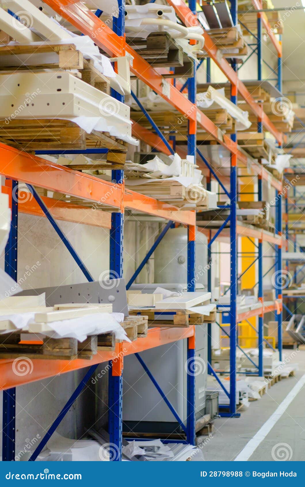 Modern Warehouse with Colorful Interior Shelves Stock Photo - Image of ...