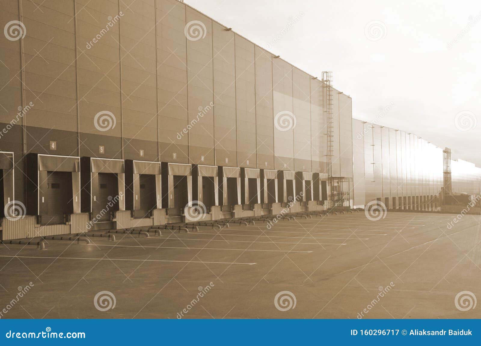 Modern Warehouse Complex. View of Loading Docks Stock Image - Image of ...