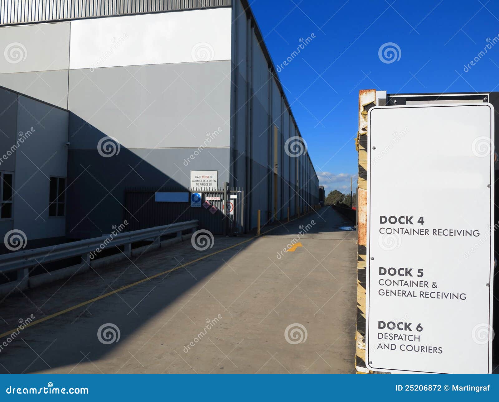 Modern warehouse driveway stock photo. Image of transport - 25206872