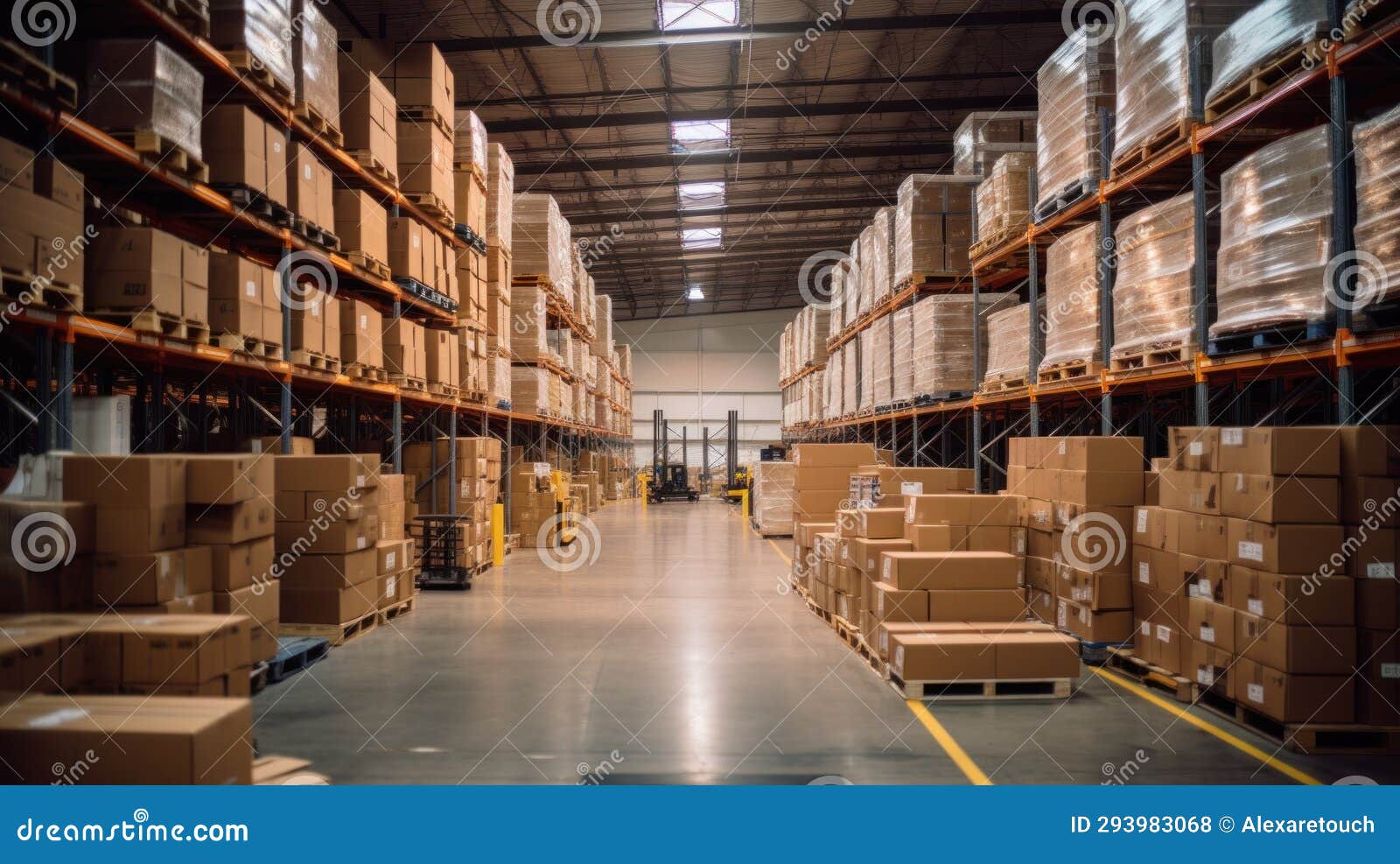 Modern Warehouse Filled with Different Stock Material Stock Photo ...