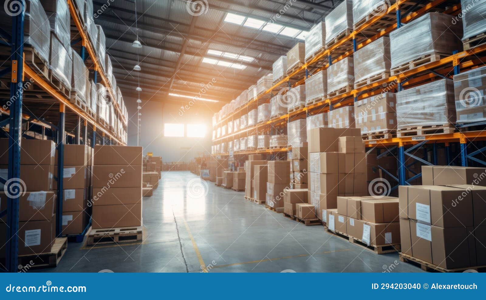 Modern Warehouse Filled with Different Stock Material Stock Photo ...