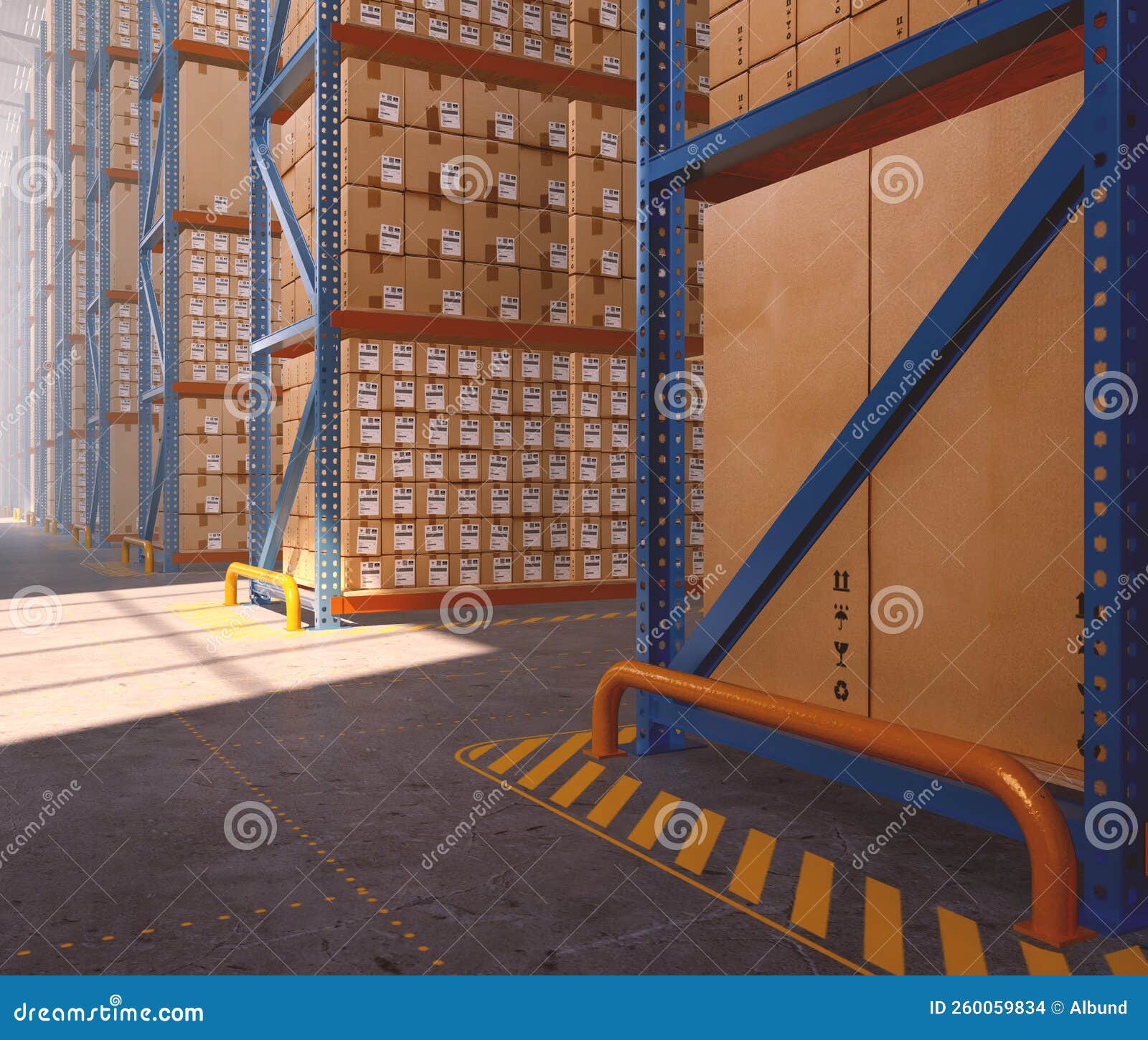 Modern Warehouse Interior stock illustration. Illustration of rack ...