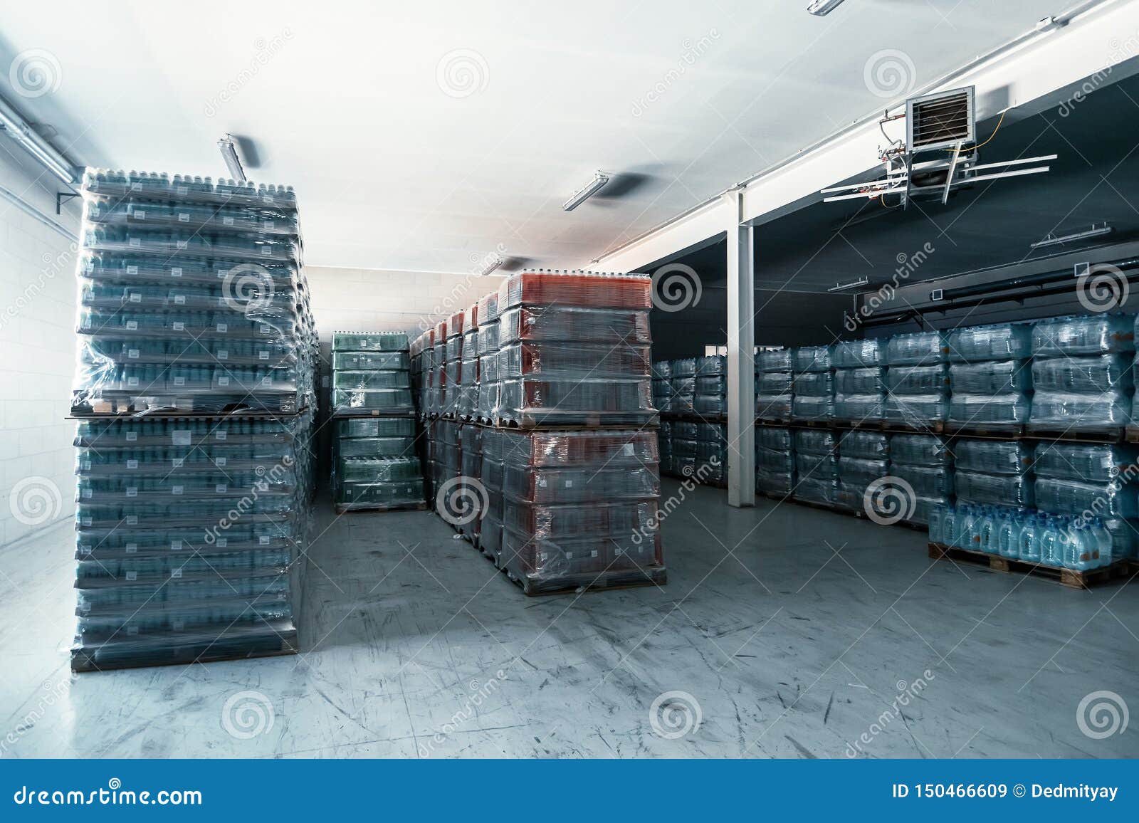 Modern Warehouse Interior Inside, Goods and Cargo in Half Empty Storage ...