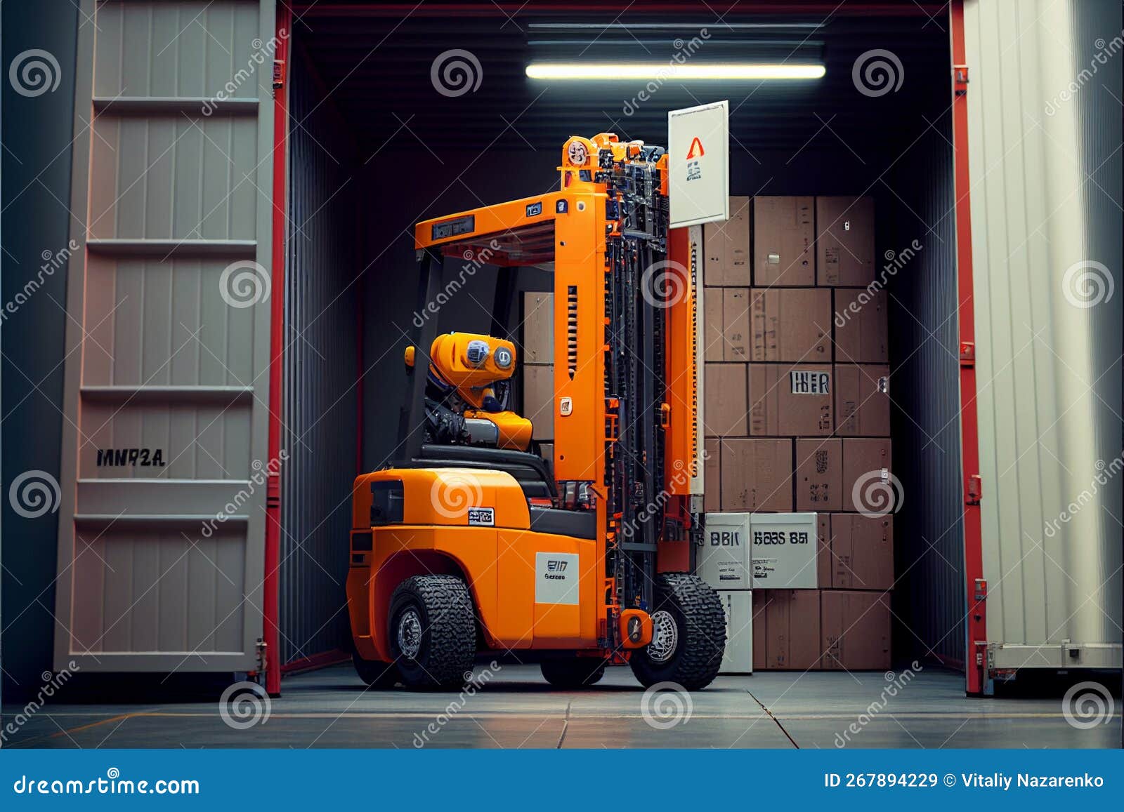 Modern Warehouse and Loader. AI Generated Stock Image - Image of loader ...