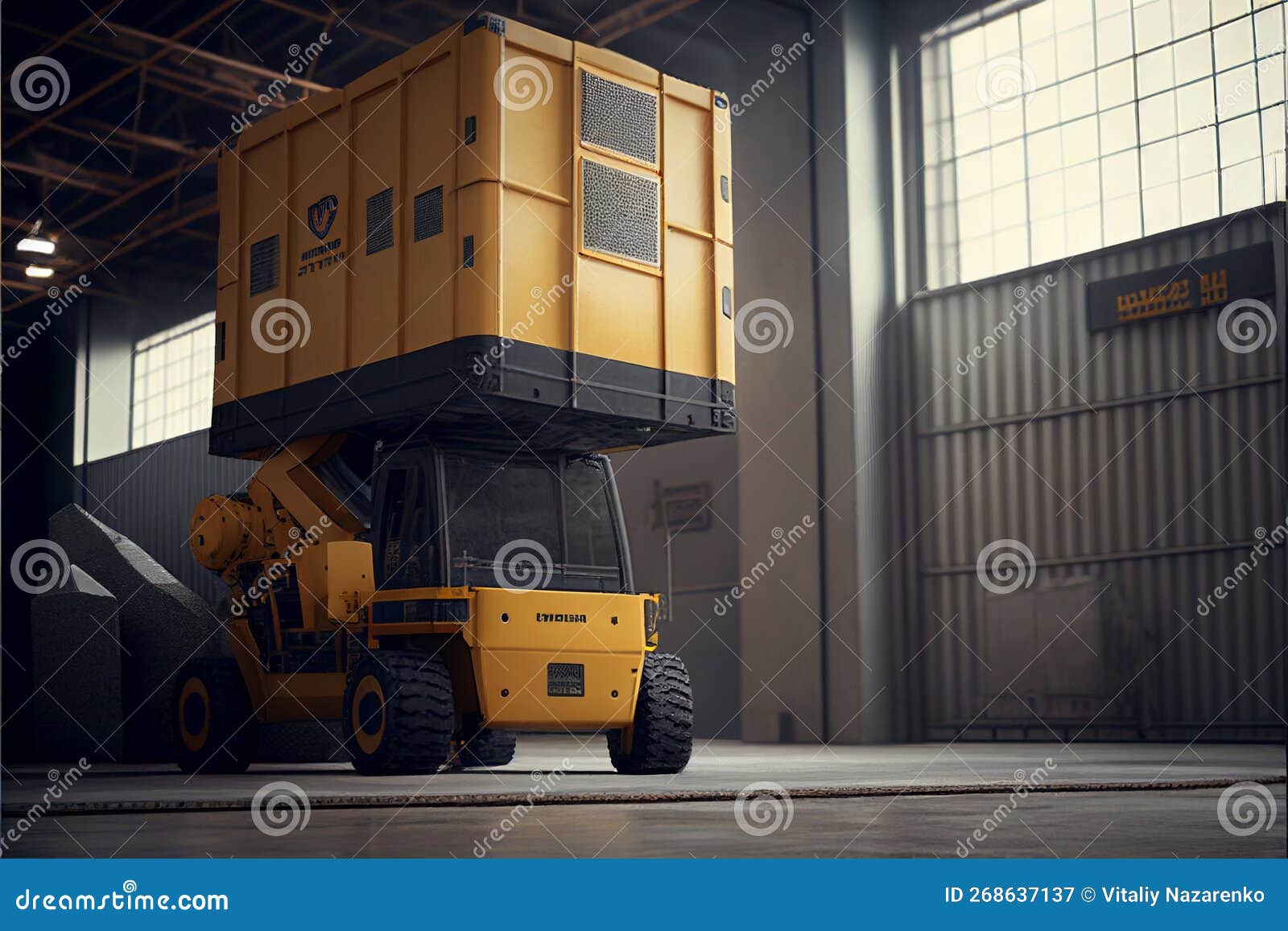 Modern Warehouse and Loader. AI Generated Stock Illustration ...