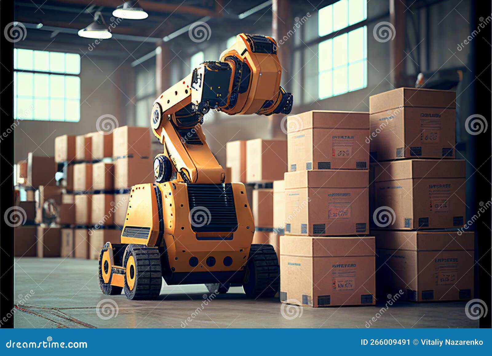 Modern Warehouse and Loader. AI Generated Stock Illustration ...