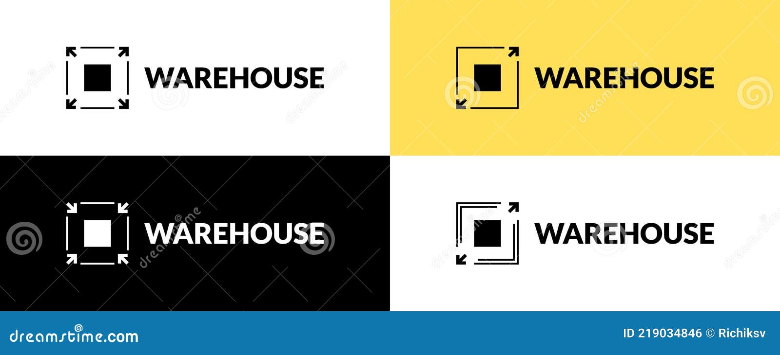 Modern warehouse logotype stock vector. Illustration of label - 219034846