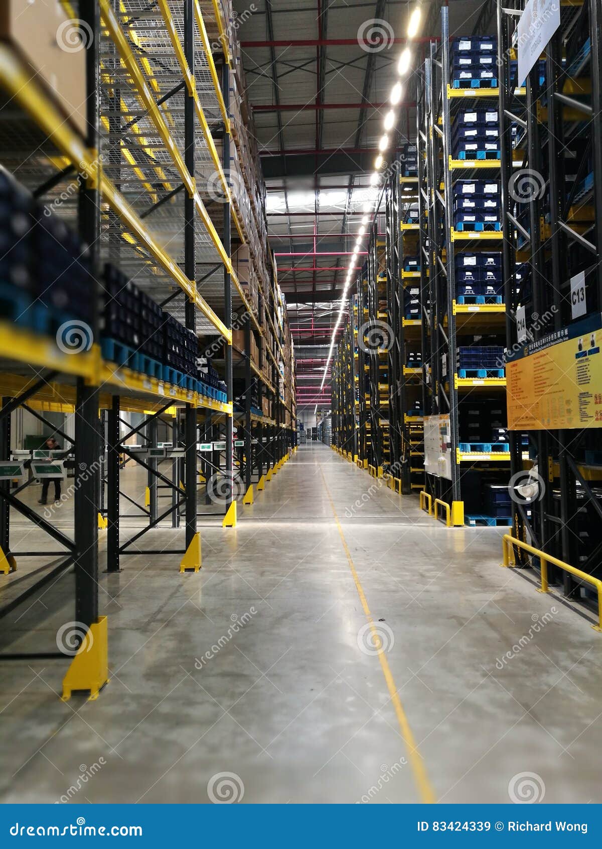 Modern Warehouse within Plastic Boxes and the Shelf Stocking Raw ...