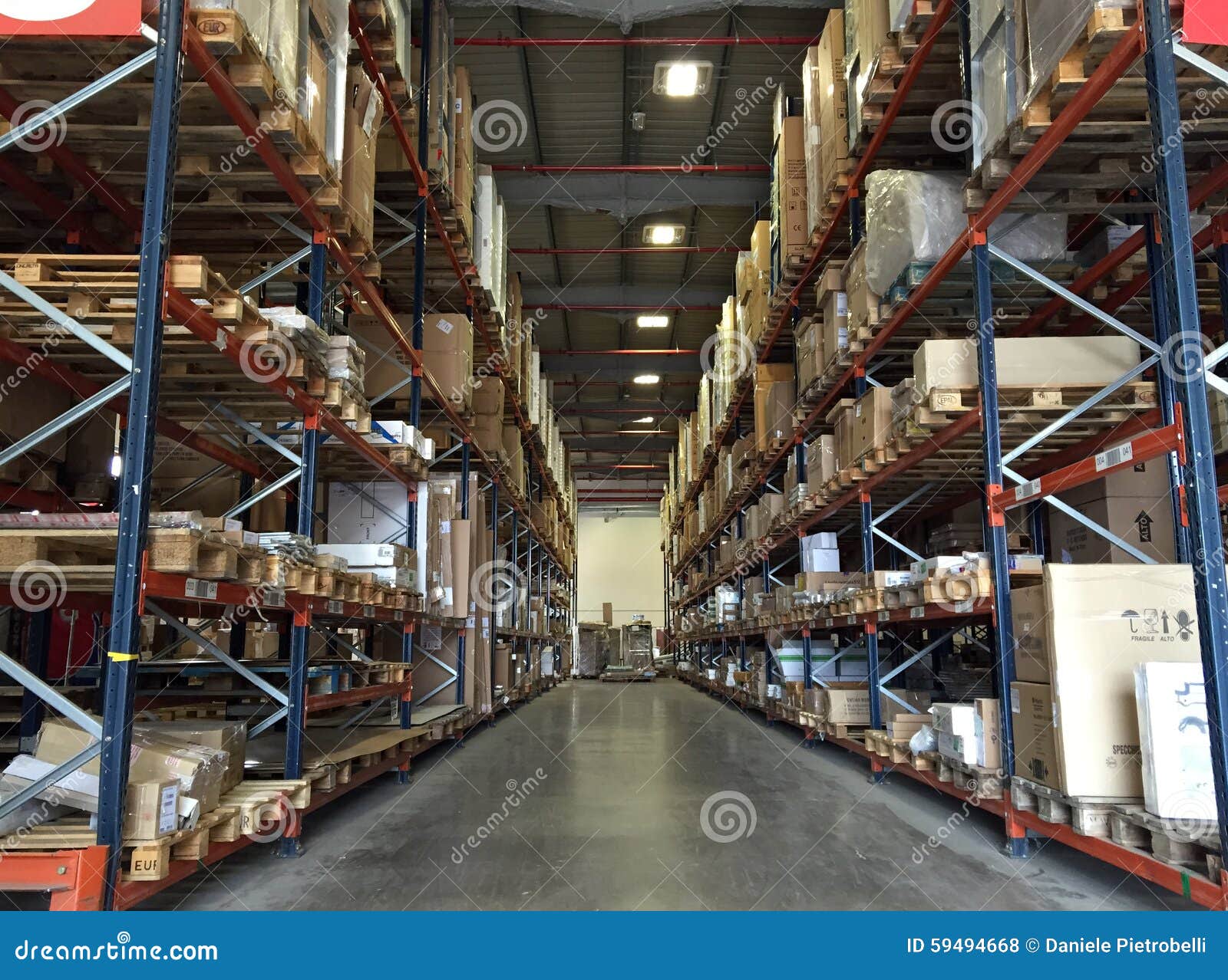 Modern warehouse stock photo. Image of package, shelf - 59494668