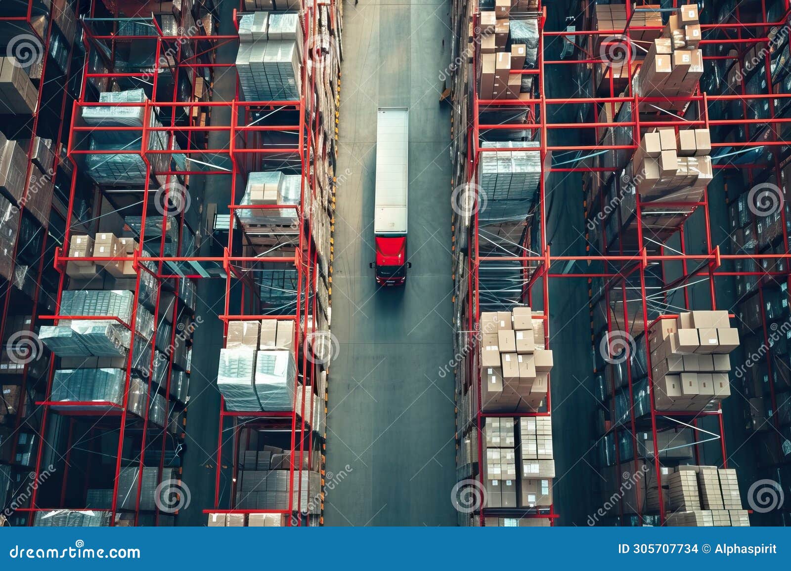 Modern Warehouse with Stacks of Boxes. Generative AI Stock Photo ...