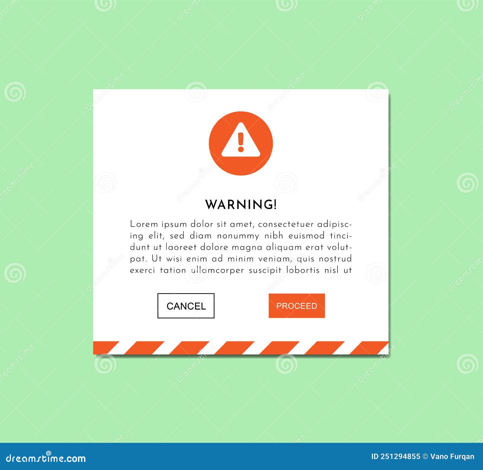 Modern Warning Pop Up Notification Template Stock Vector - Illustration ...