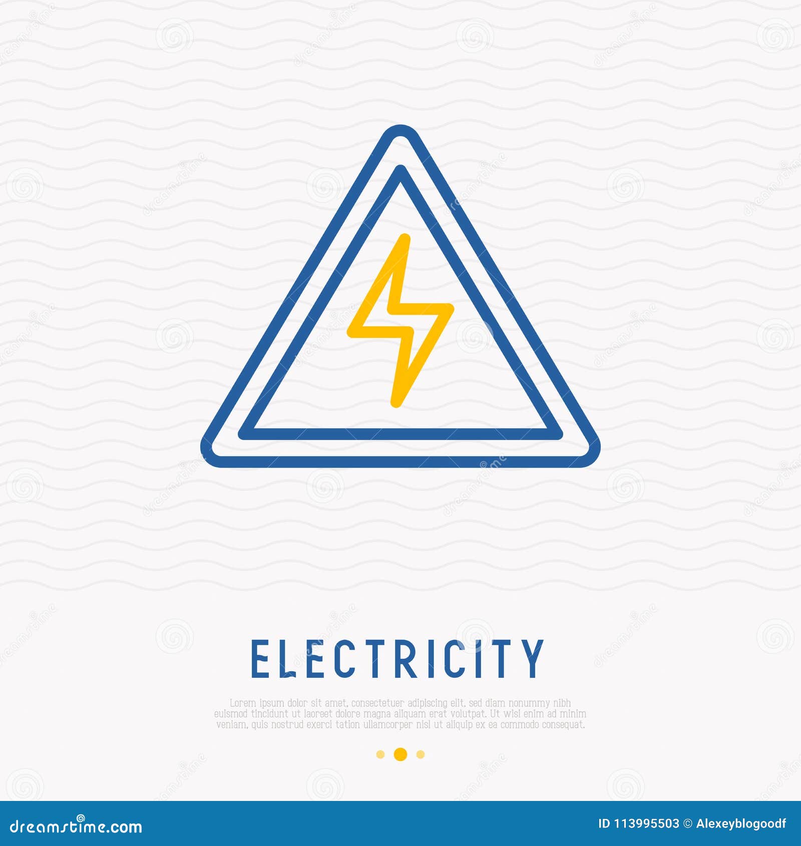 Modern Warning Sign: Danger, Electricity Stock Vector - Illustration of ...