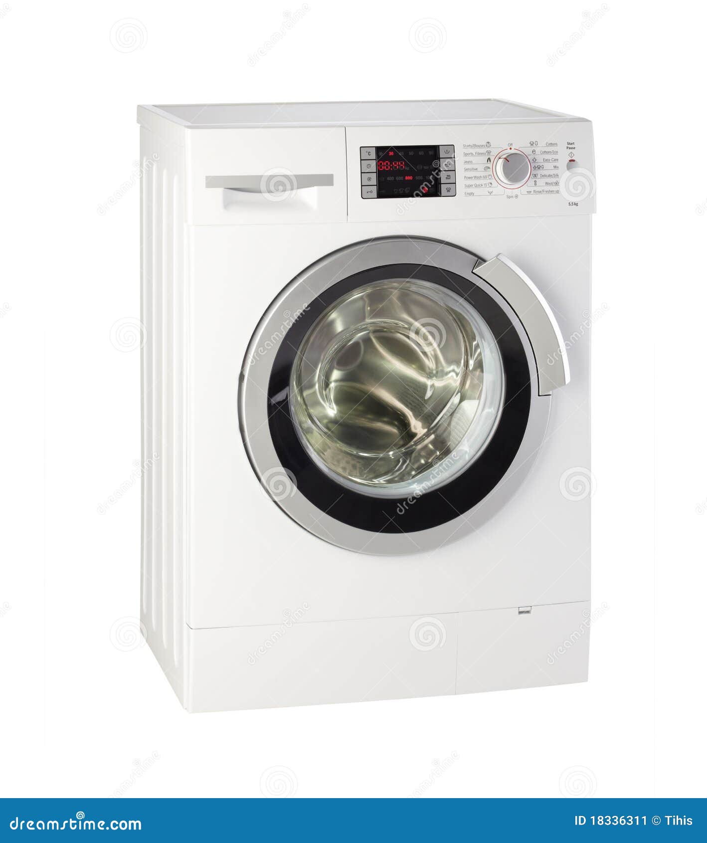 Modern Washing Machine stock image. Image of push, clothes - 18336311