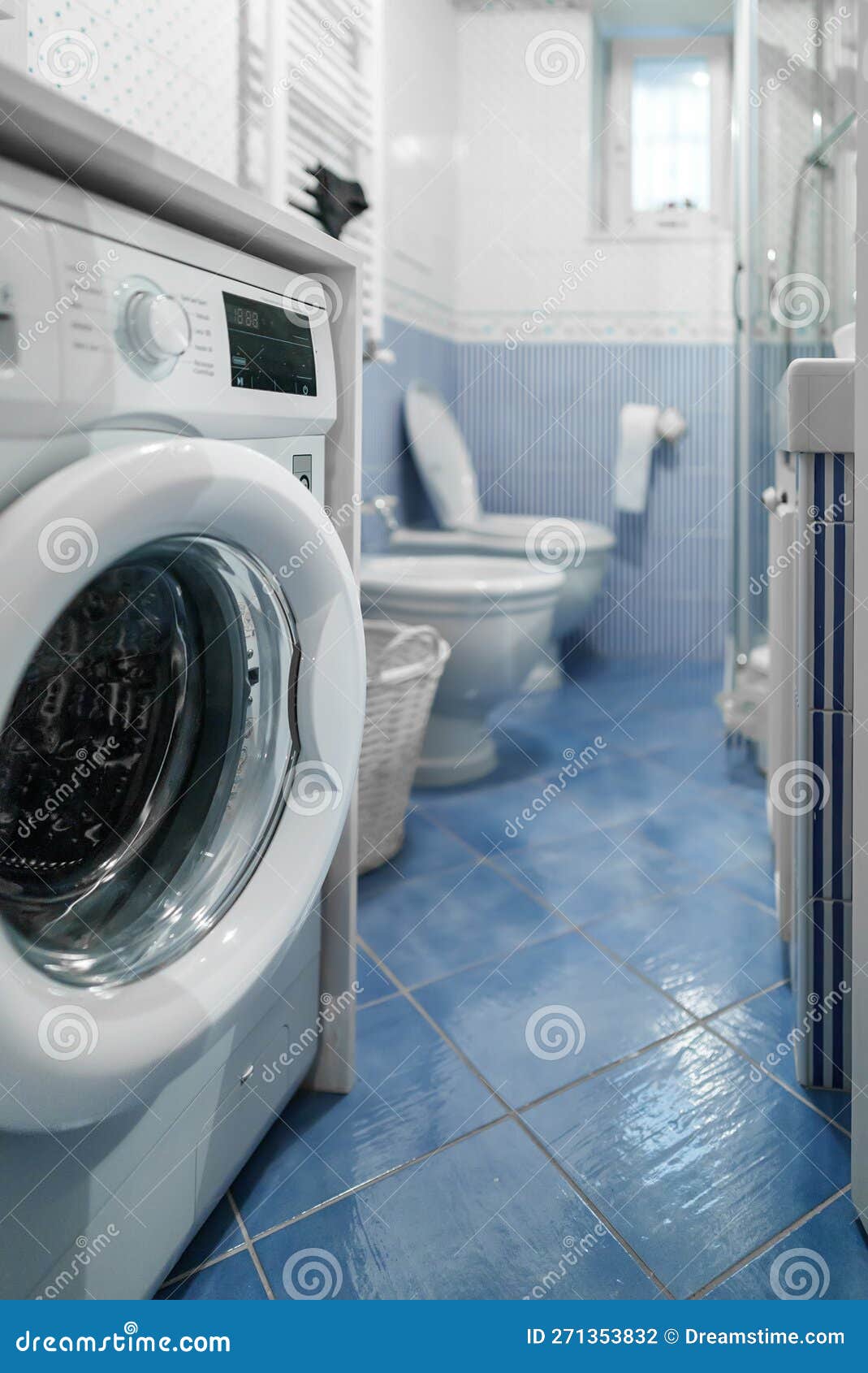 Modern washing machine stock photo. Image of appliance - 271353832