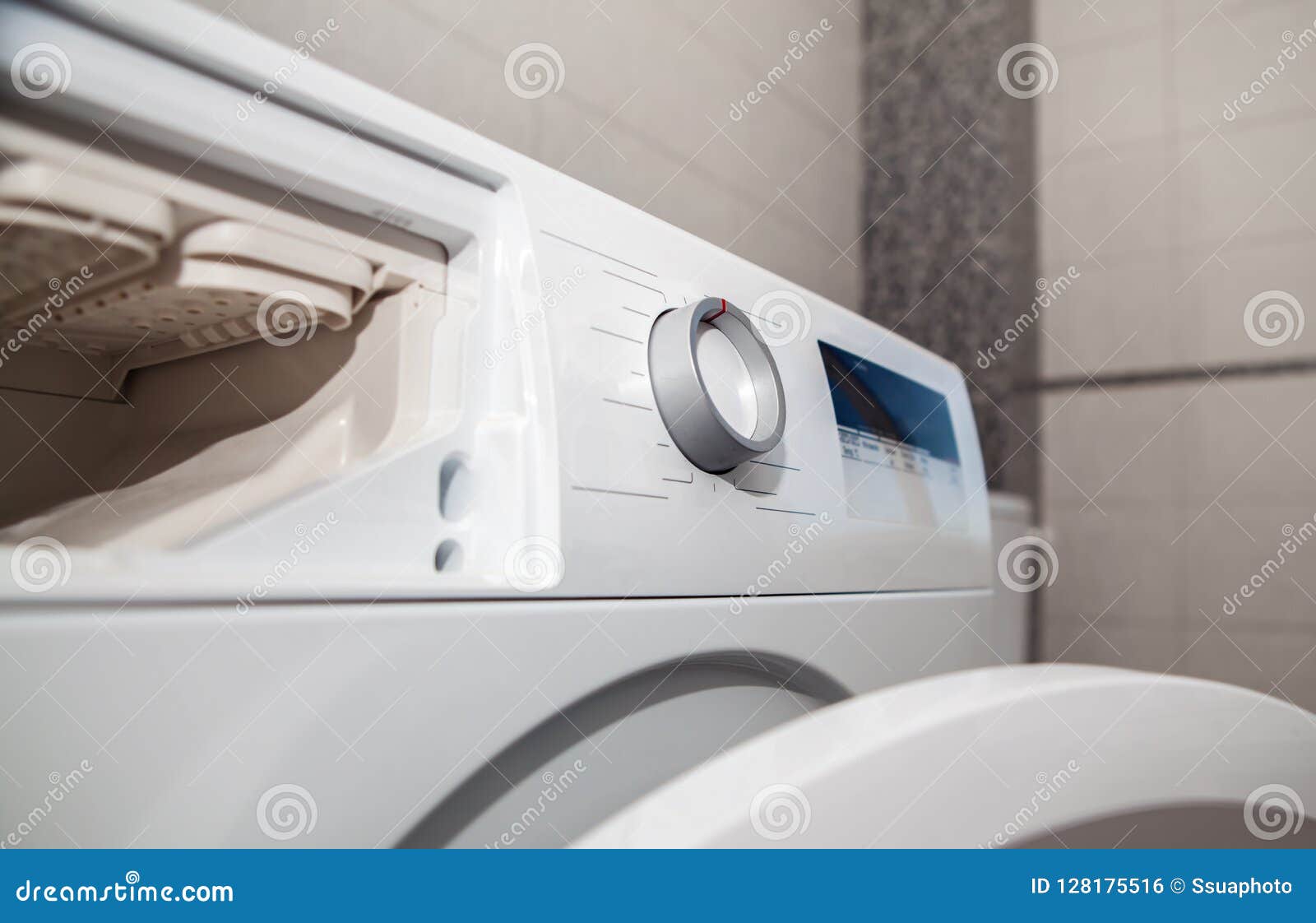 Modern washing machine stock photo. Image of desk, technology - 128175516
