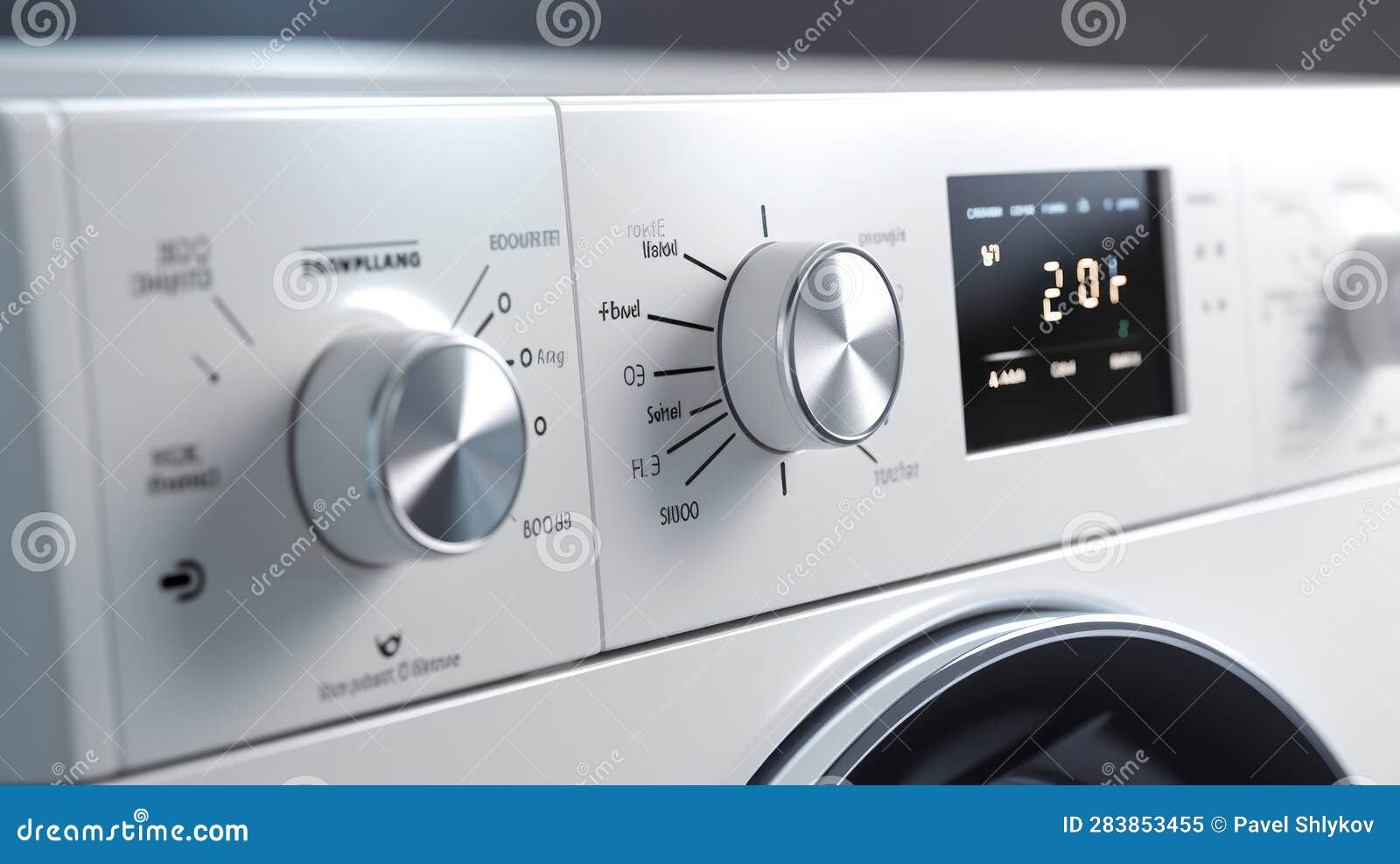 Modern Washing Machine Digital Control Display Stock Illustration ...