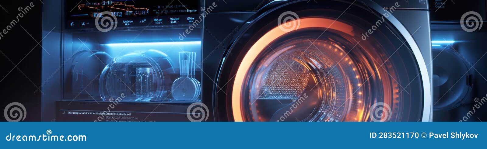 Modern Washing Machine Digital Display. Stock Illustration ...