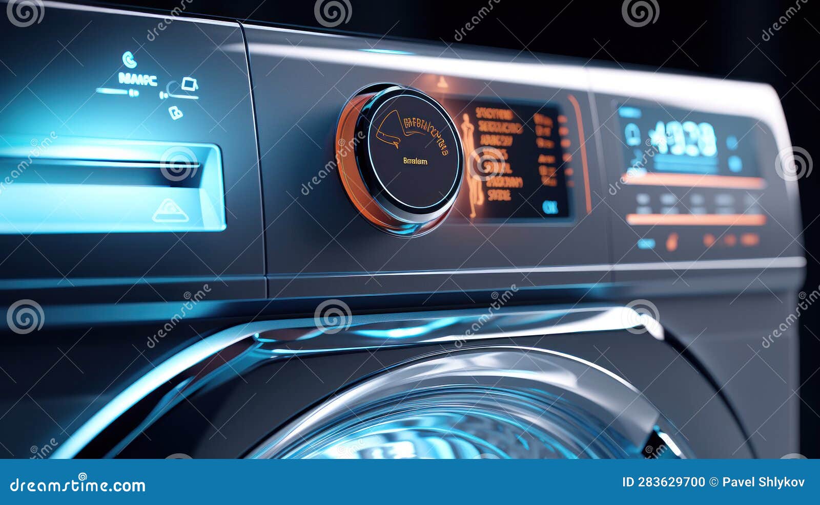 Modern Washing Machine Digital Display Stock Illustration ...